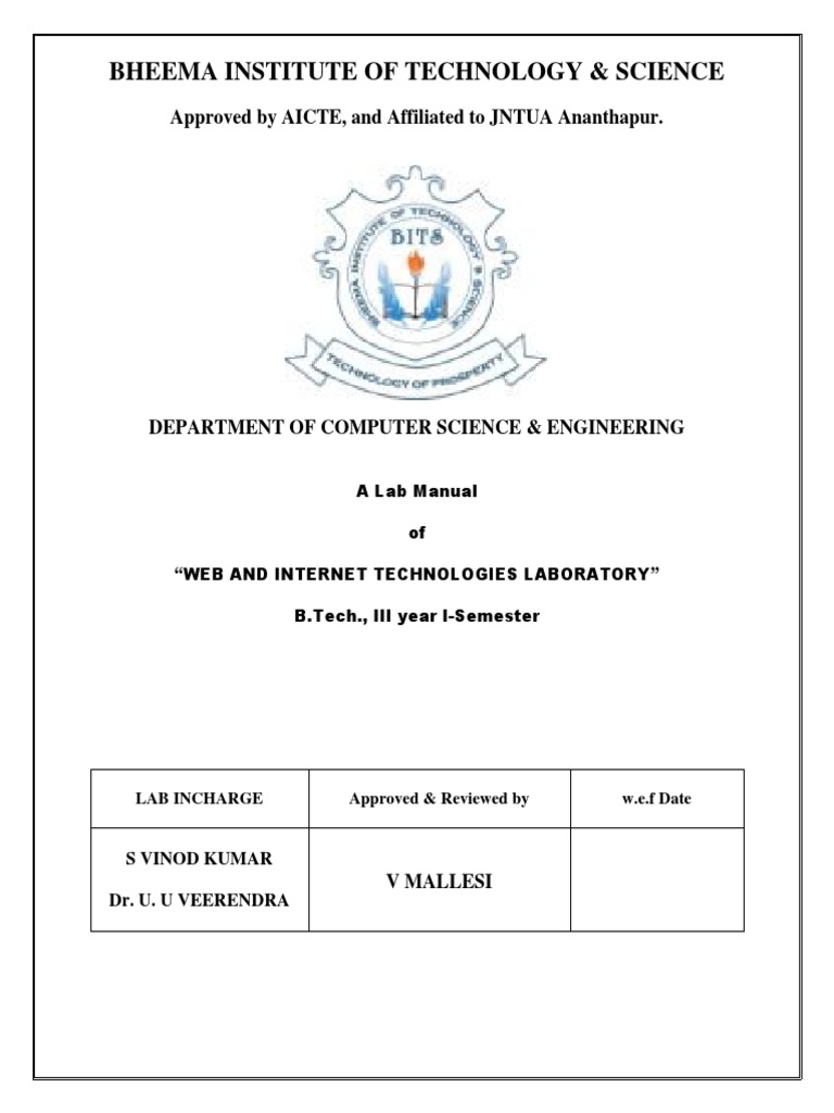 WIT Lab Manual | PDF | Html Element | Web Page