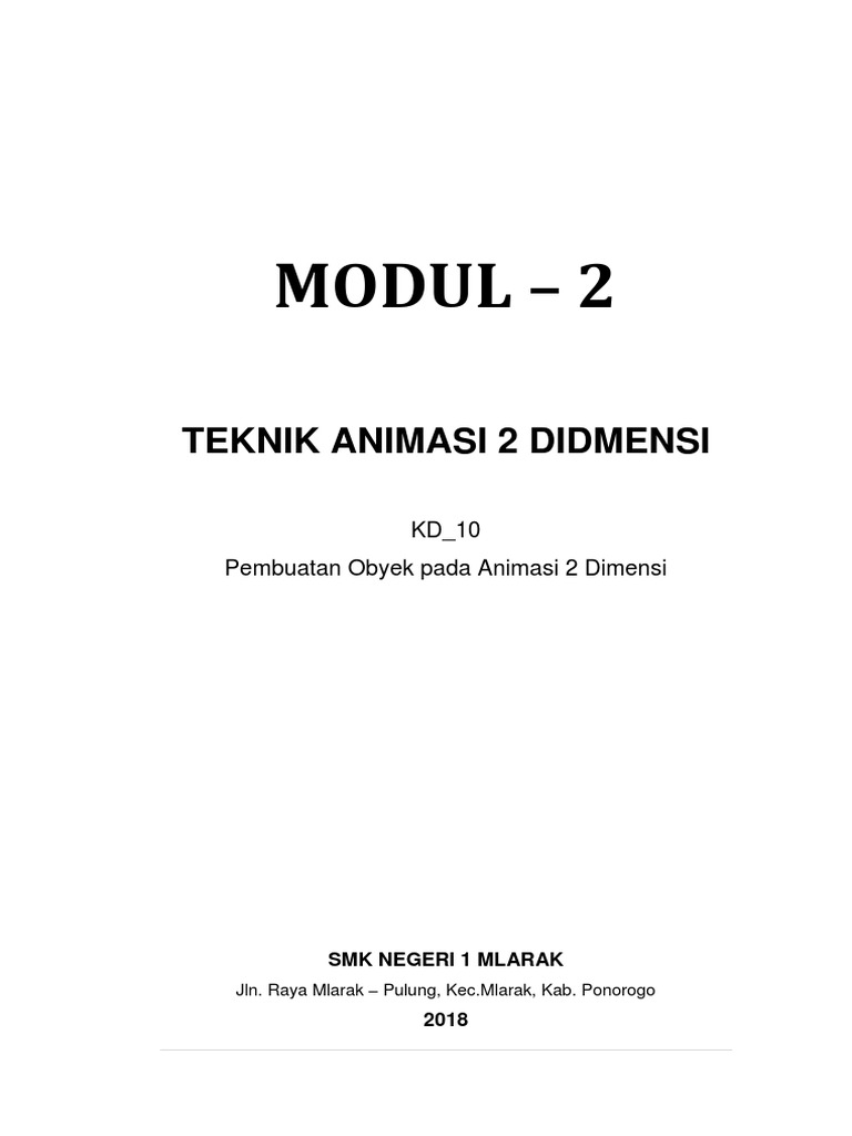 Modul 2 - KD - 10 - Pembuatan Obyek Pada Animasi 2 Dimensi PDF | PDF