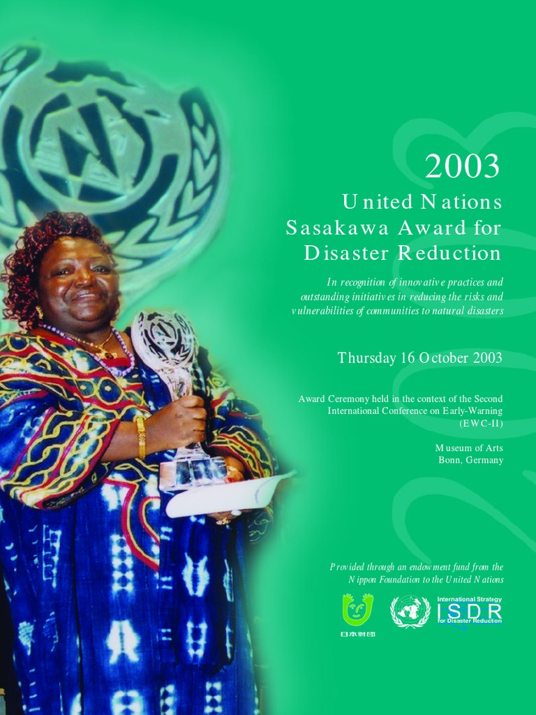 United Nations Sasakawa Award For Disaster Reduction: Thursday 16 ...