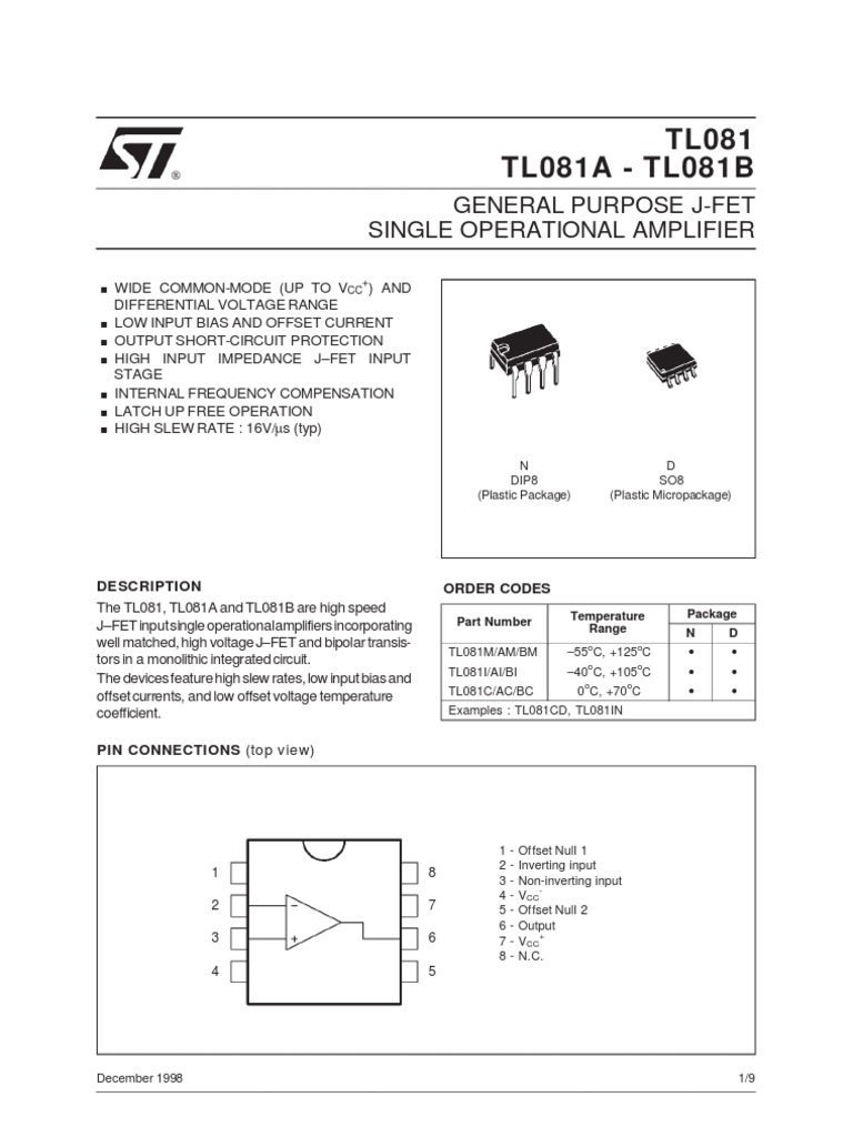 TL074 Op-Amp IC Pinout, Features, Equivalent Datasheet, 52% OFF