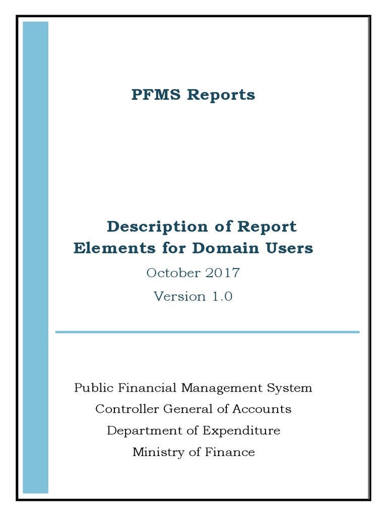 PFMS Report Elements Guide | PDF | Computing | Business