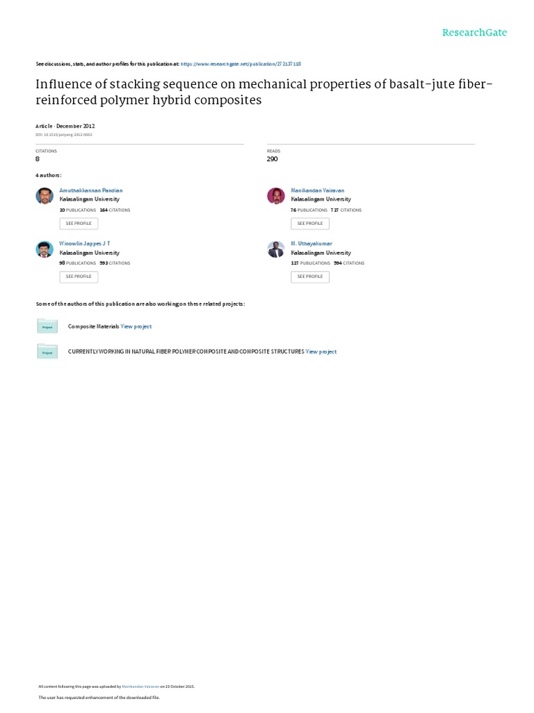 Stacking Sequence | PDF | Composite Material | Polyester