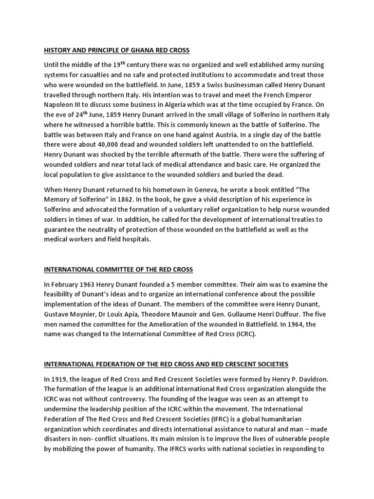 Red Cross | PDF | International Committee Of The Red Cross ...