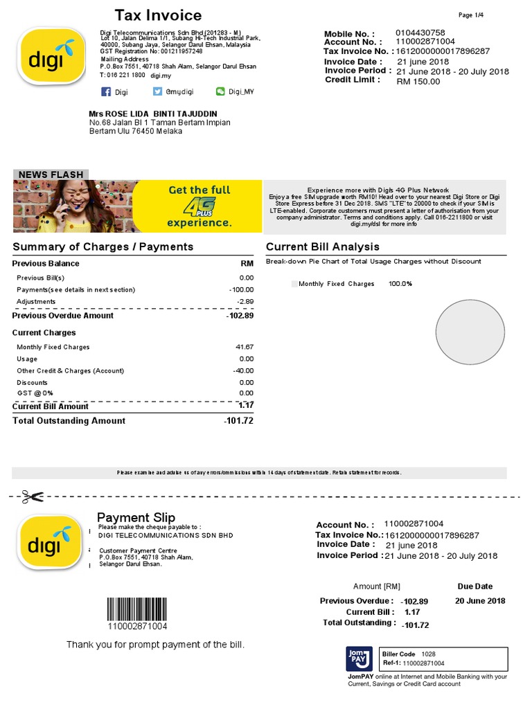 Contoh Bill 2 | PDF | Invoice | Payments