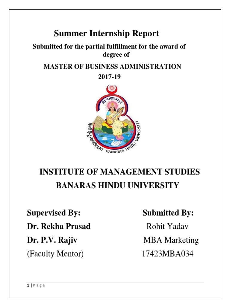Rohit Summer Internship Report..... | PDF