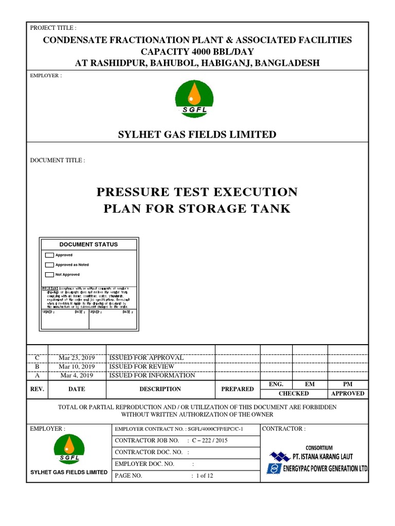 Pressure Test Execution Plan Mar 24 Rev.c | PDF | Valve | Pressure ...