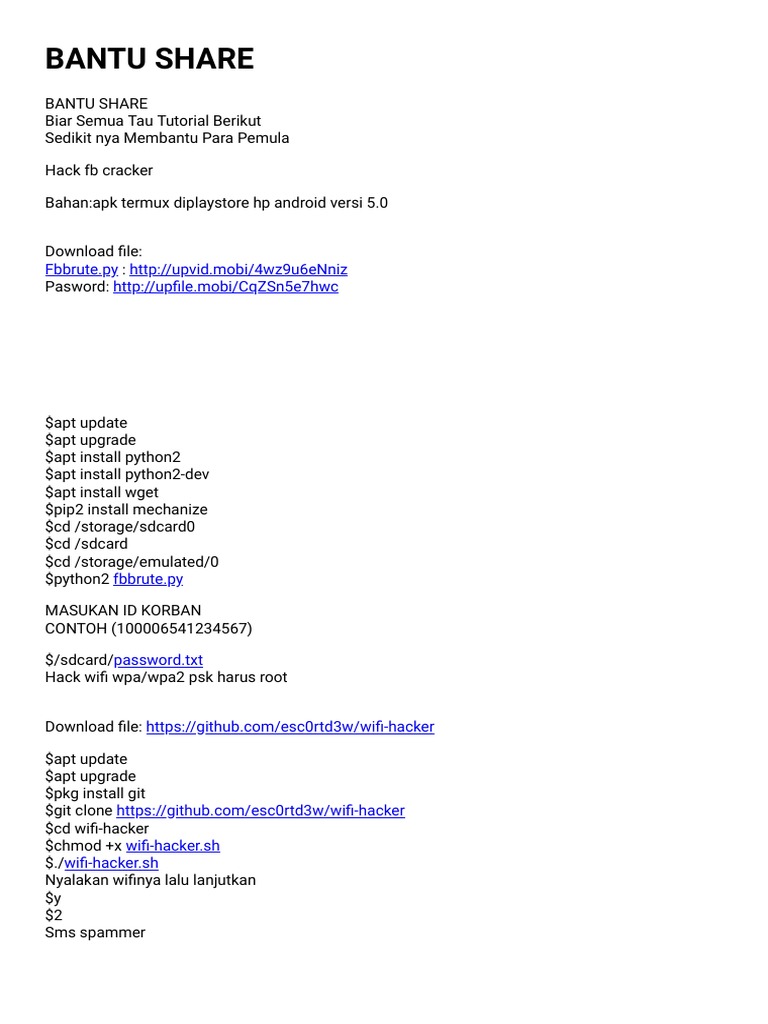 Kumpulan Script Termux (SFILE | PDF | Areas Of Computer Science | Information Technology Management