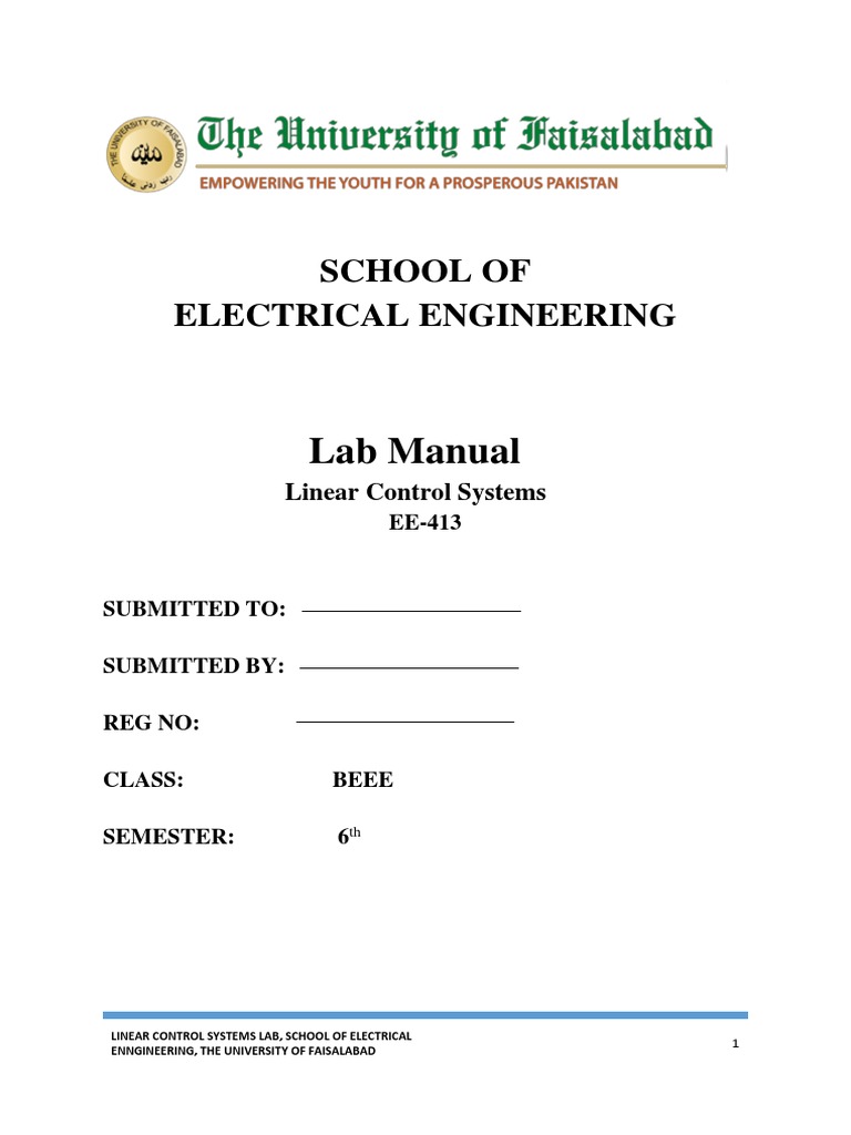 Lab Manual: School of Electrical Engineering | PDF | Software ...