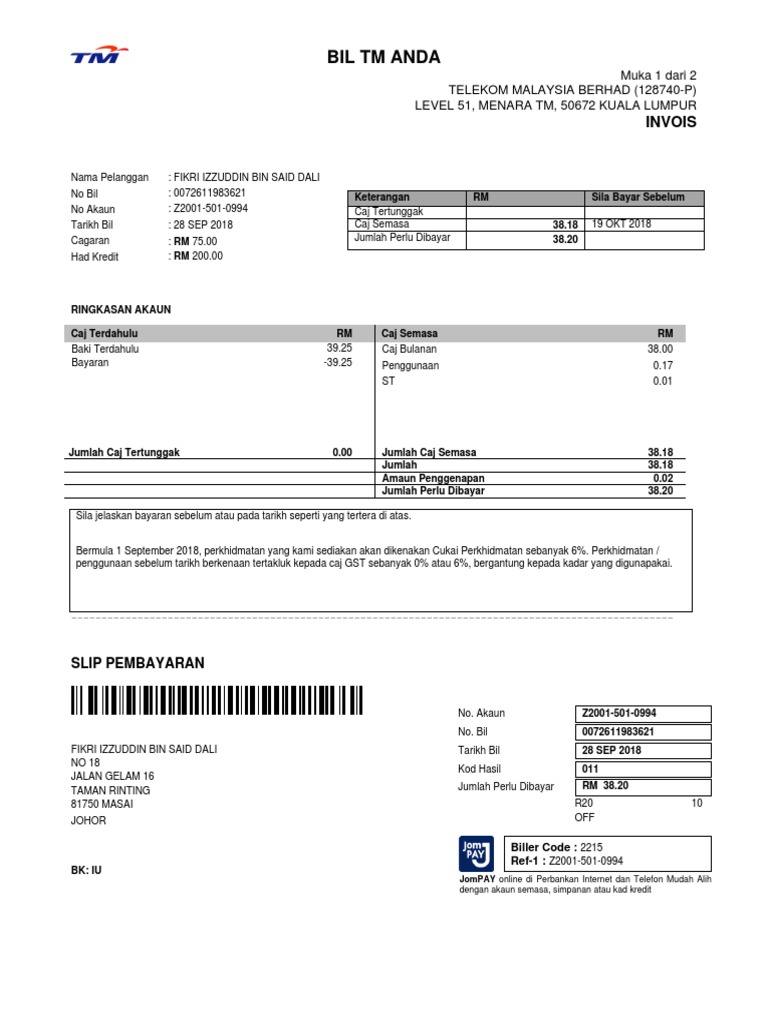 Contoh Bill 4 | PDF