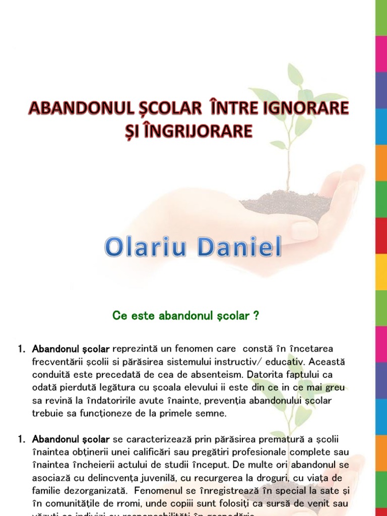 Abandonul Scolar Olariu Daniel | PDF