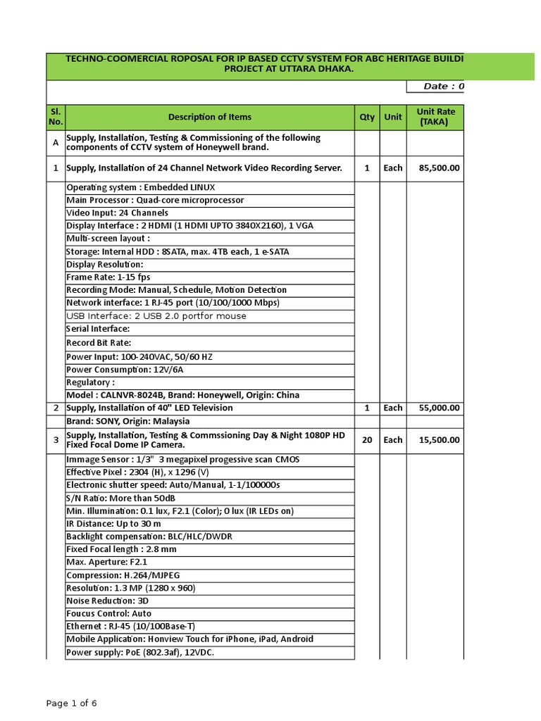 CCTV Boq | PDF | Pixel | Video