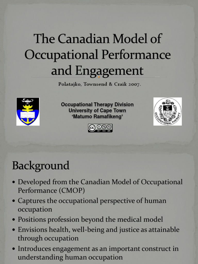 CMOP-E occupational model overview | PDF | Occupational Therapy ...