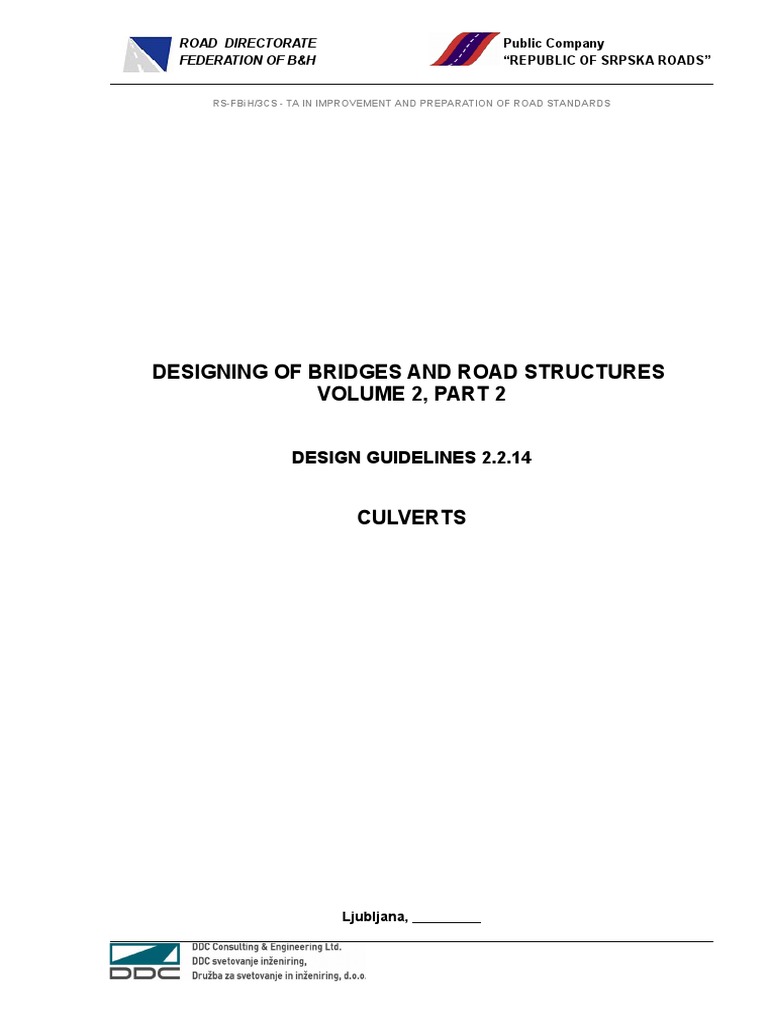 Design Guidelines for Culvert Structures: Foundations, Reinforcement ...
