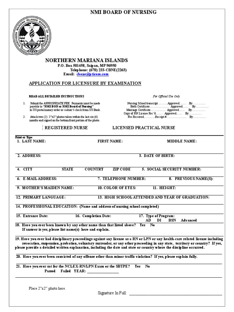 22 and 23 Application For Licensure by Exa | PDF | National Council ...