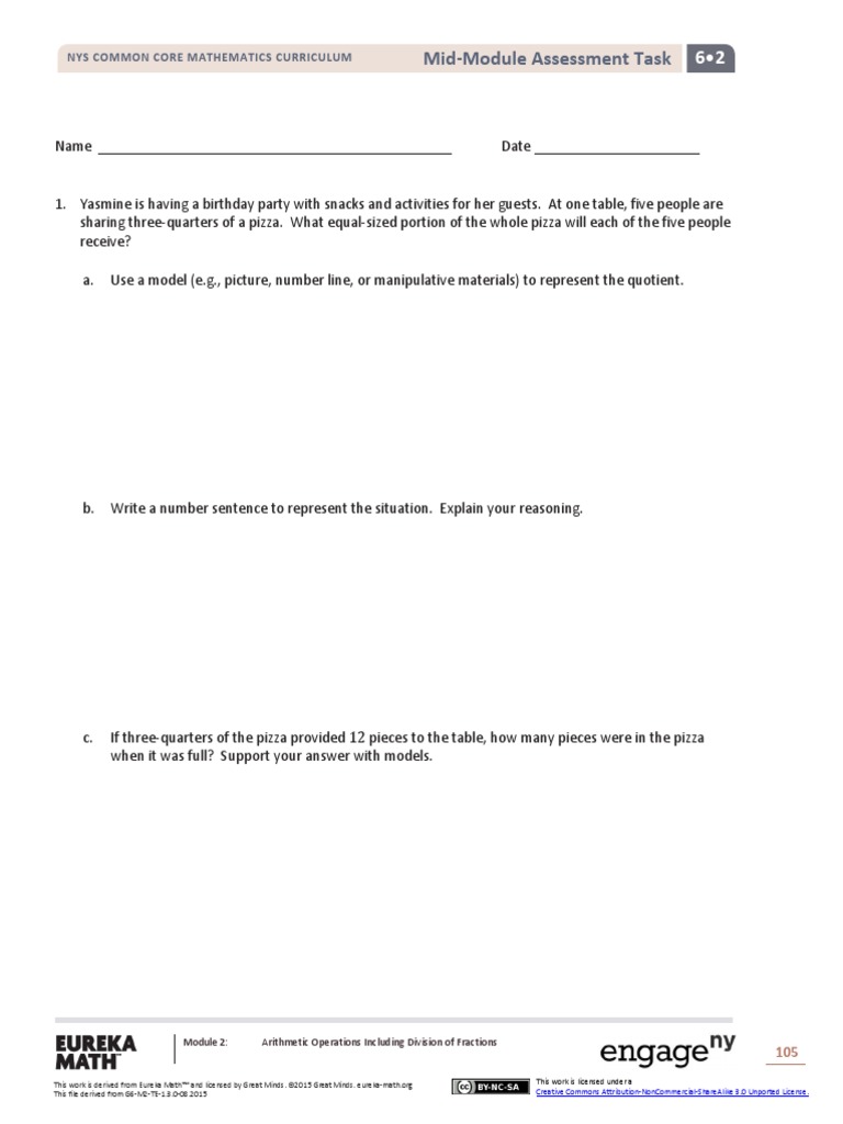 Math g6 m2 Mid Module Assessment | PDF | Subtraction | Common Core ...