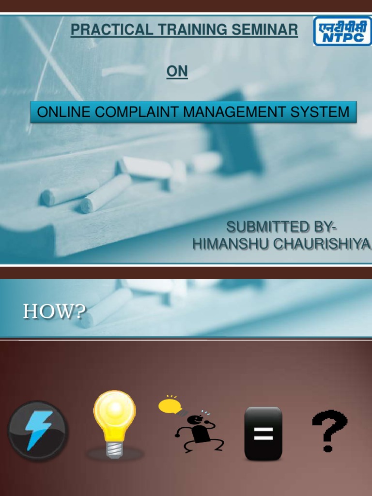 Practical Training Seminar: Online Complaint Management System | PDF ...