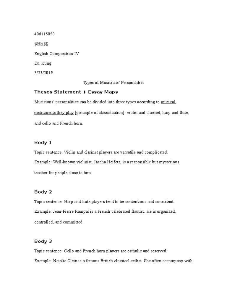 Outline of Classification Essay | PDF