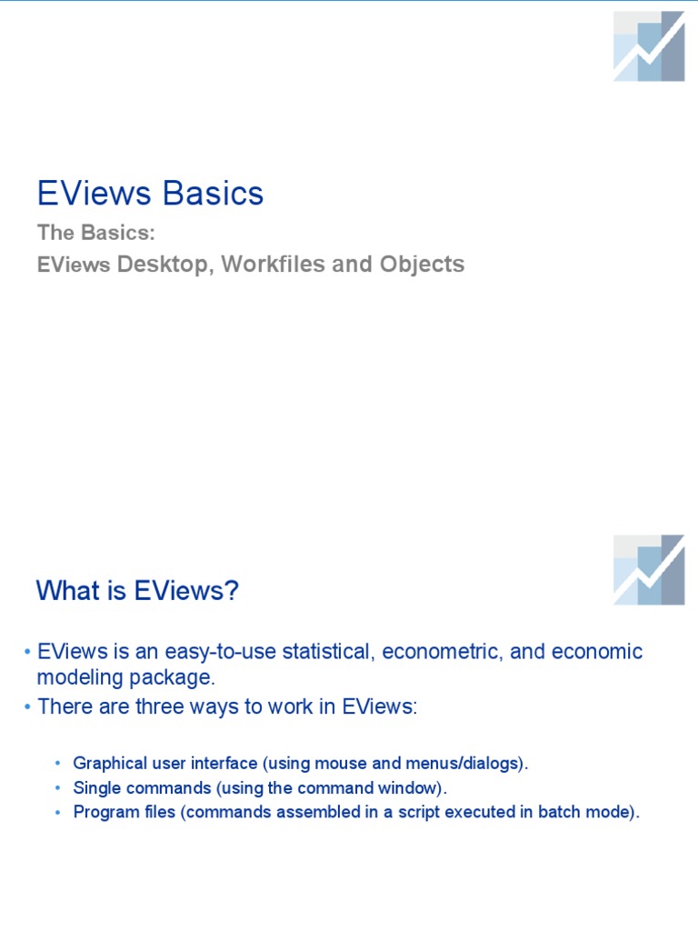 Tutorial1 EViews Basics | PDF | Menu (Computing) | Object (Computer Science)