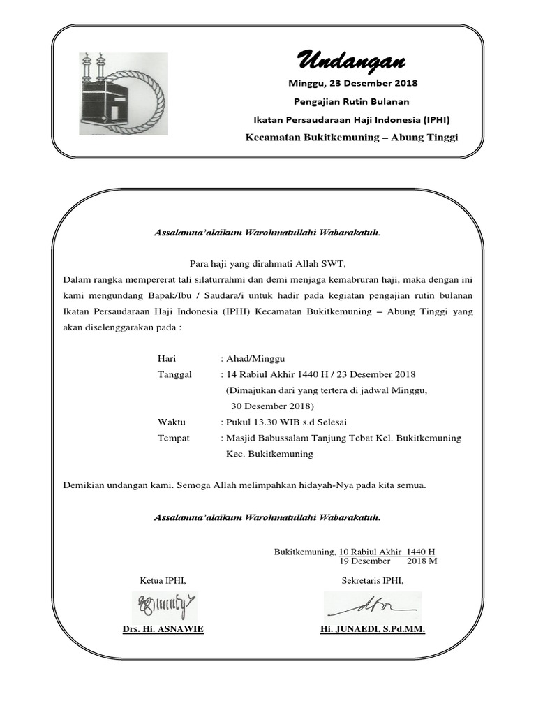 Pengajian Rutin IPHI Bukitkemuning | PDF