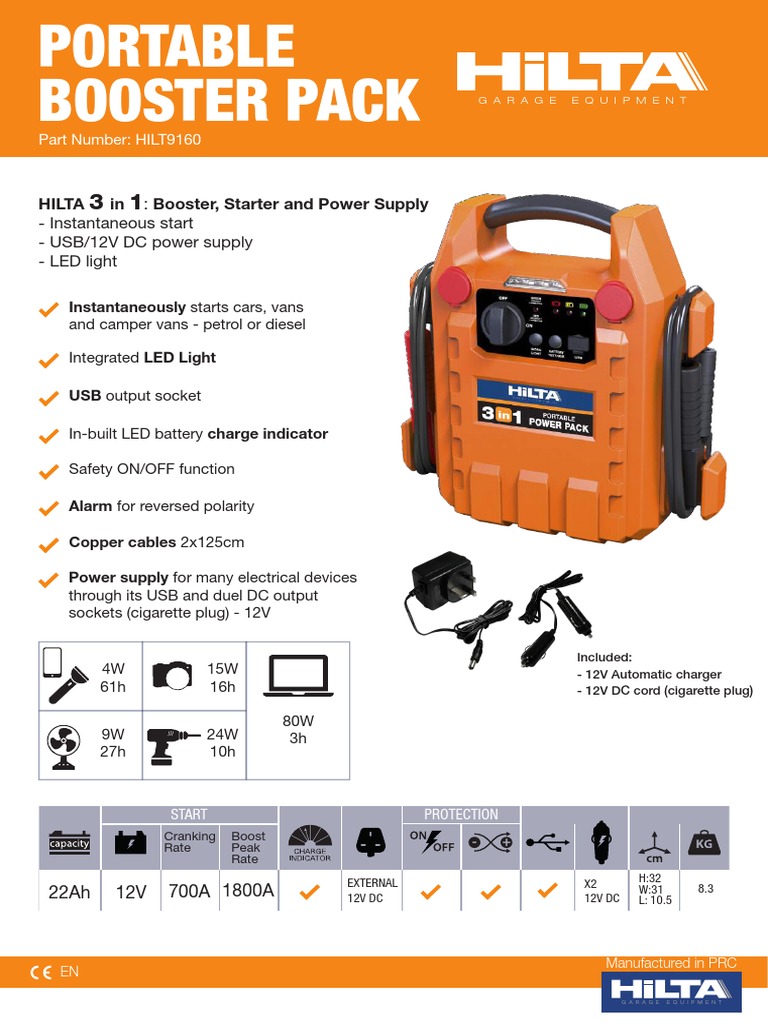 Hilta 3-in-1 Booster and Power Pack | PDF | Power Supply | Usb