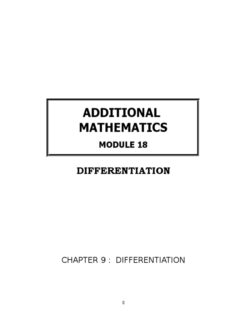 2.18) Add Math Module 18 (Differentiation) | PDF | Area | Volume