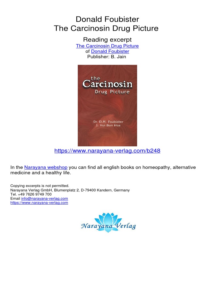 The Carcinosin Drug Picture Donald Foubister.00248 2 | PDF | Homeopathy ...