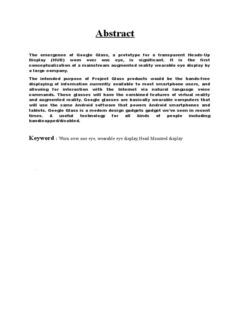 Keyword:: Worn Over One Eye, Wearable Eye Display, Head Mounted Display ...