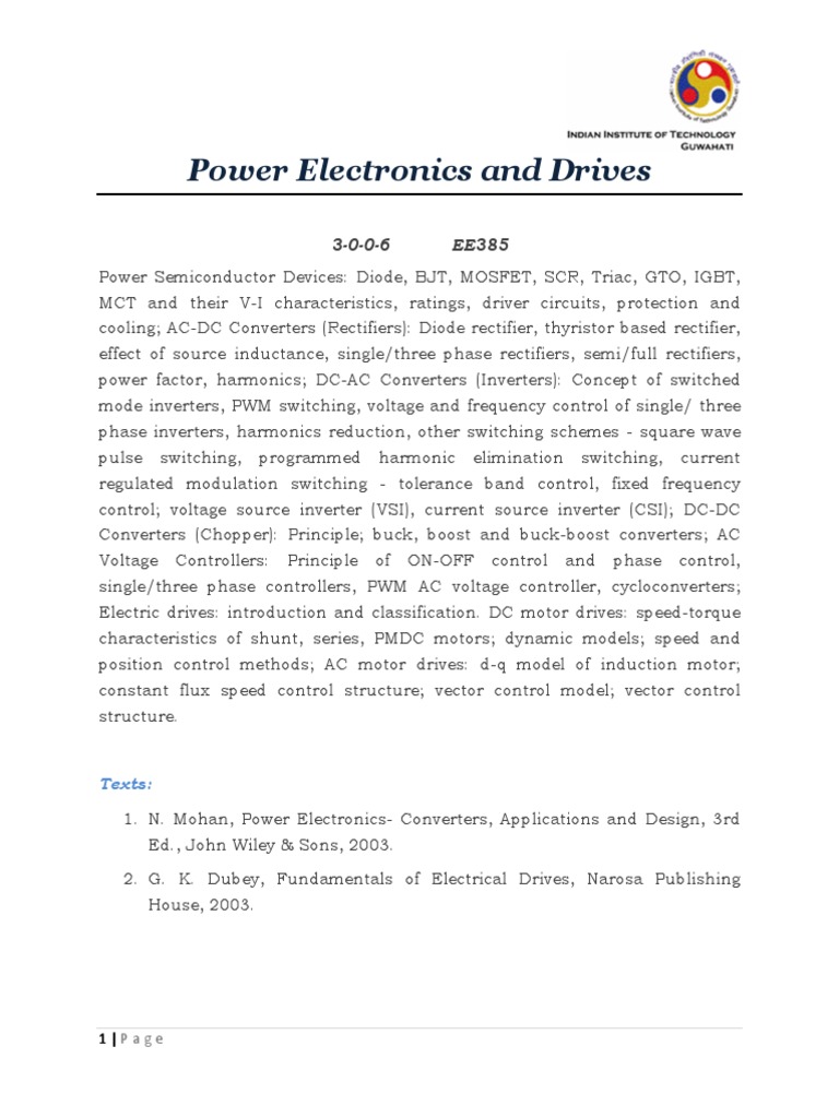 Power Electronics and Drives | PDF