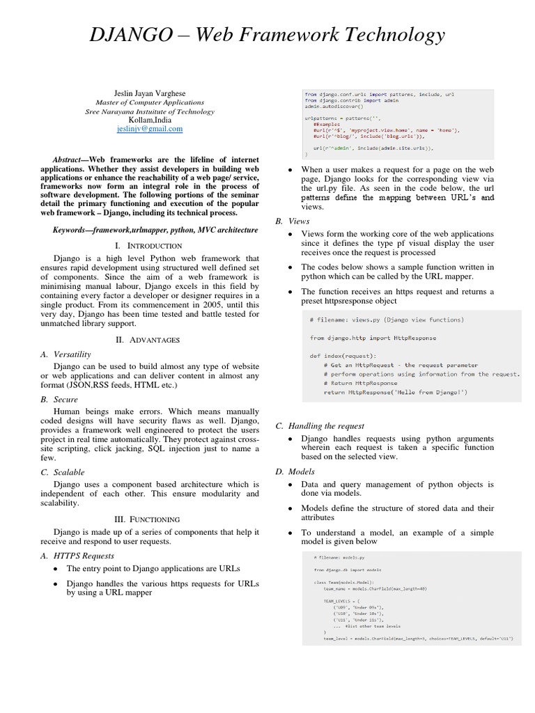 IEEE Journal On Django | Download Free PDF | Databases | Web Development