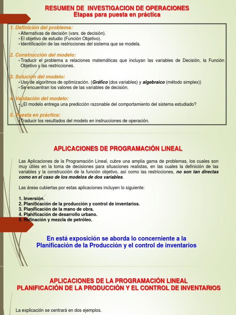 Optimización Producción e Inventarios | PDF | Programación lineal ...