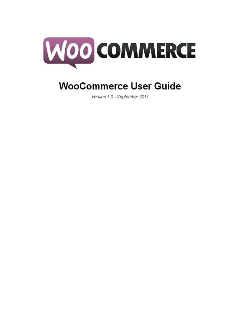 Woocommerce User Guide Version 1 0 September 2011 Pdf Word Press