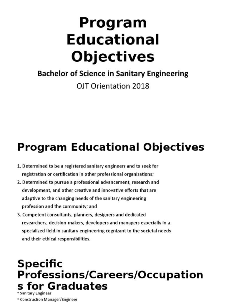 Program Educational Objectives | PDF