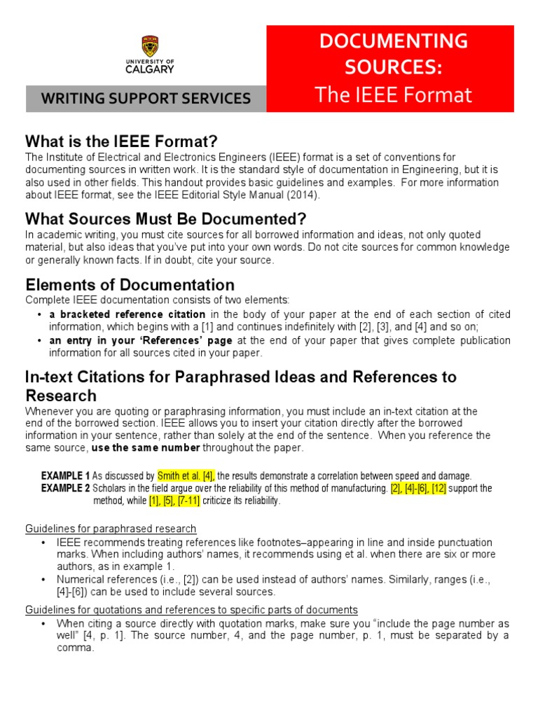 The IEEE Format: Documenting Sources | PDF | Citation | Writing