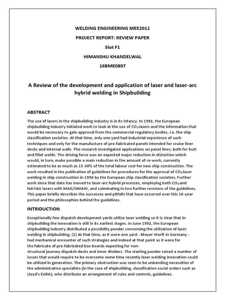 Welding Project Report | PDF | Welding | Construction