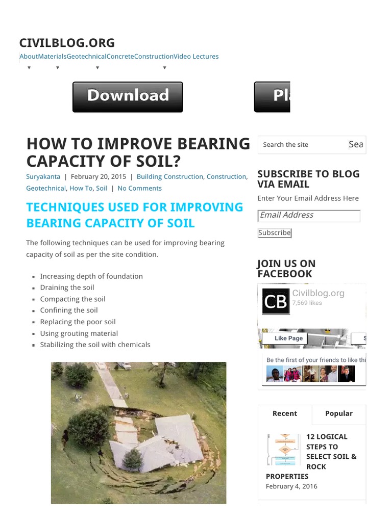 How To Improve Bearing Capacity of Soil | PDF | Deep Foundation | Soil