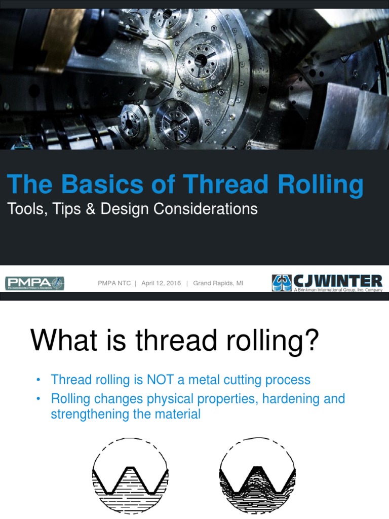 The Basics of Thread Rolling: Tools, Tips & Design Considerations | PDF ...