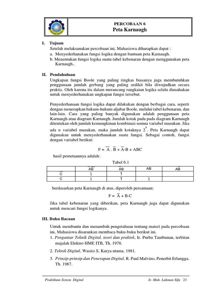 Percobaan-6 Karnaugh Map | PDF