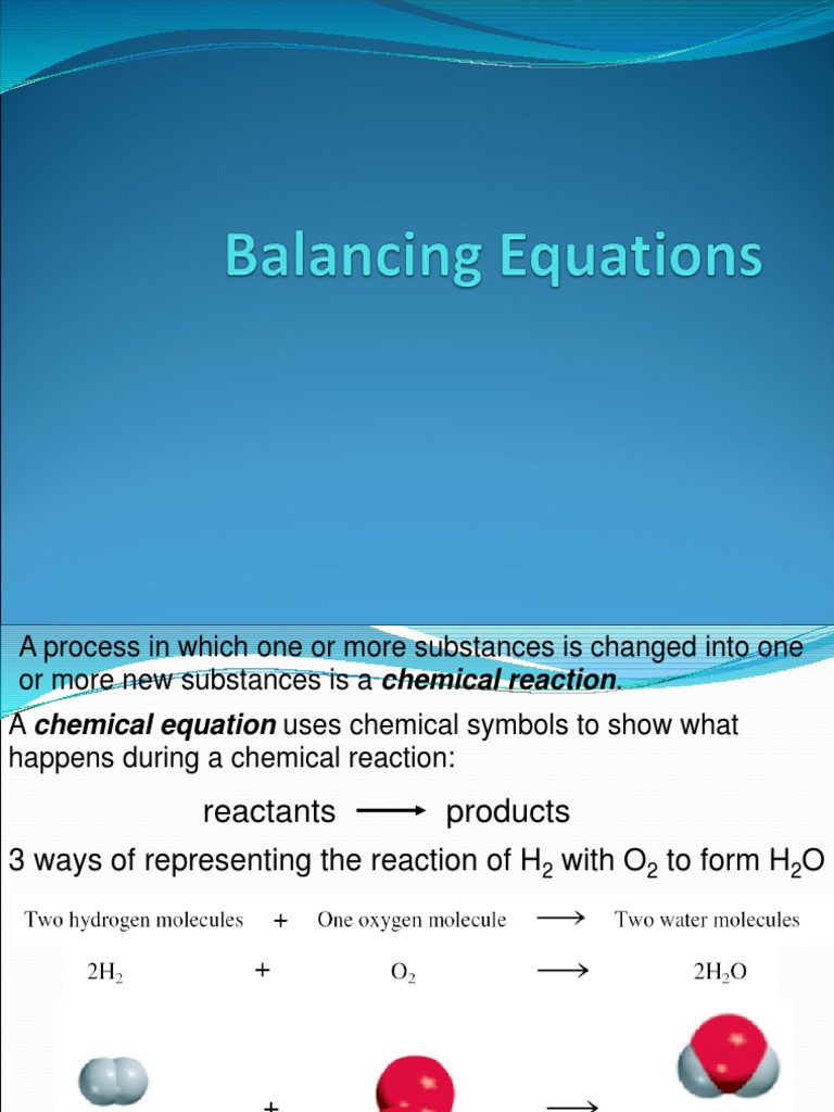 CHM11-3 Balancing Equations | Download Free PDF | Mole (Unit ...