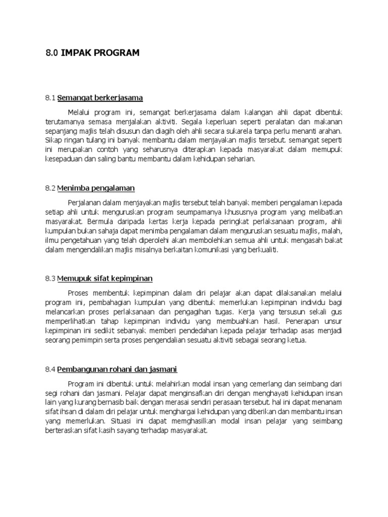 Impak Program Kemasyarakatan | PDF