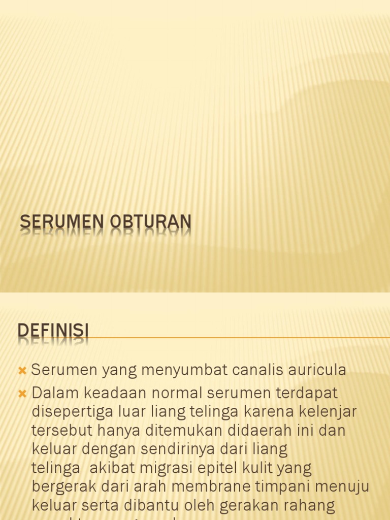 Serumen Obturans | PDF