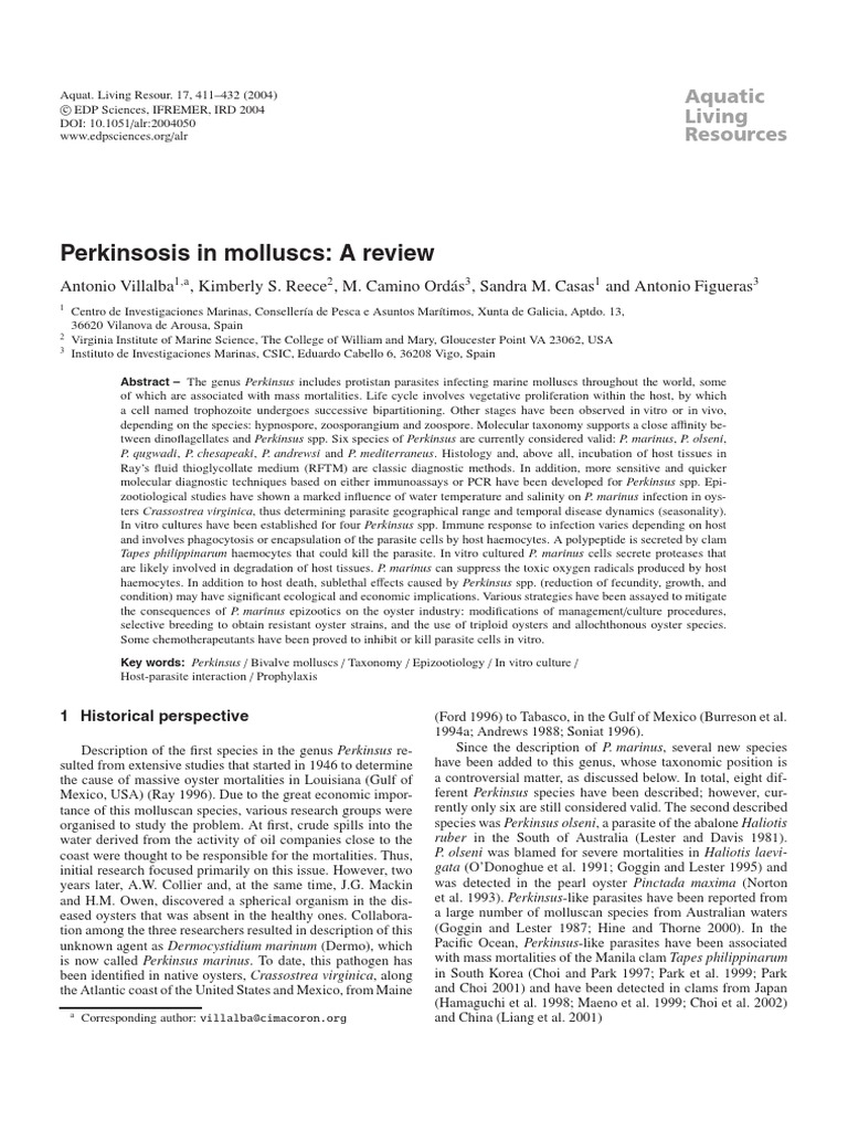 Review Perkinsus | PDF | Biology | Organisms