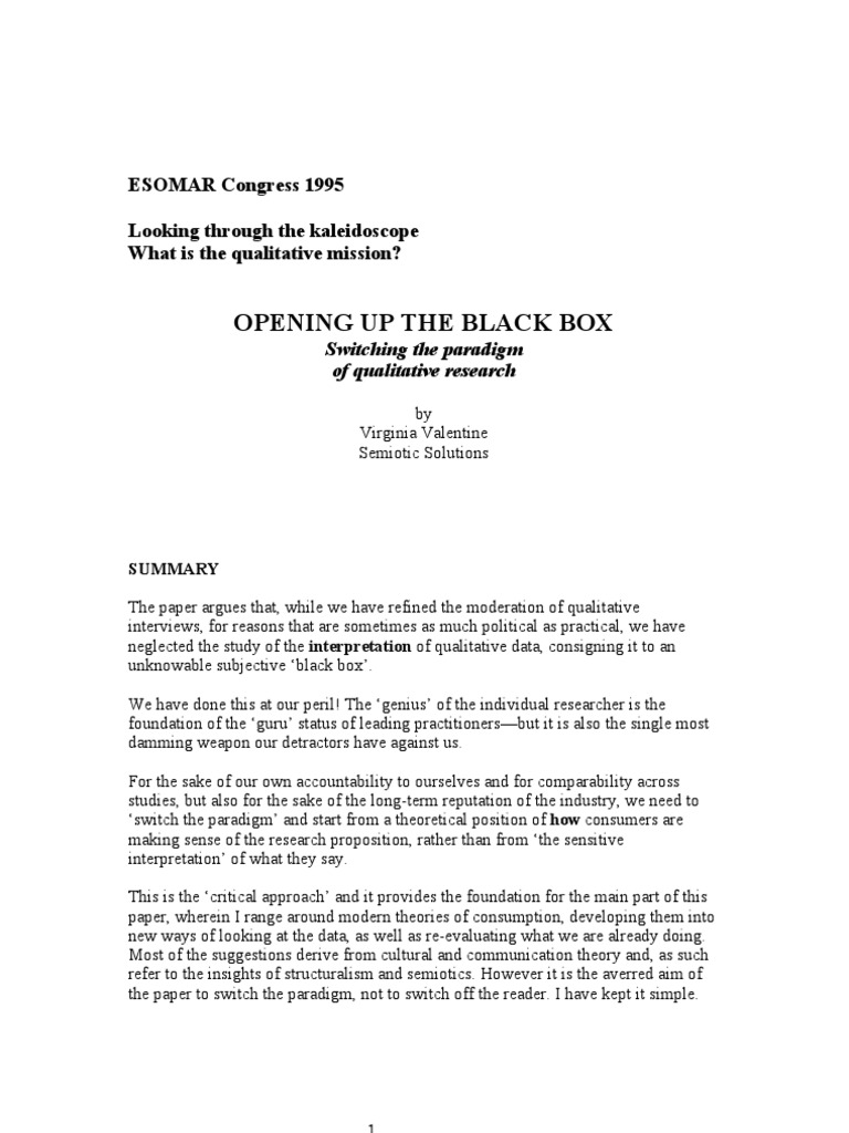 Opening Black Box | PDF | Qualitative Research | Semiotics