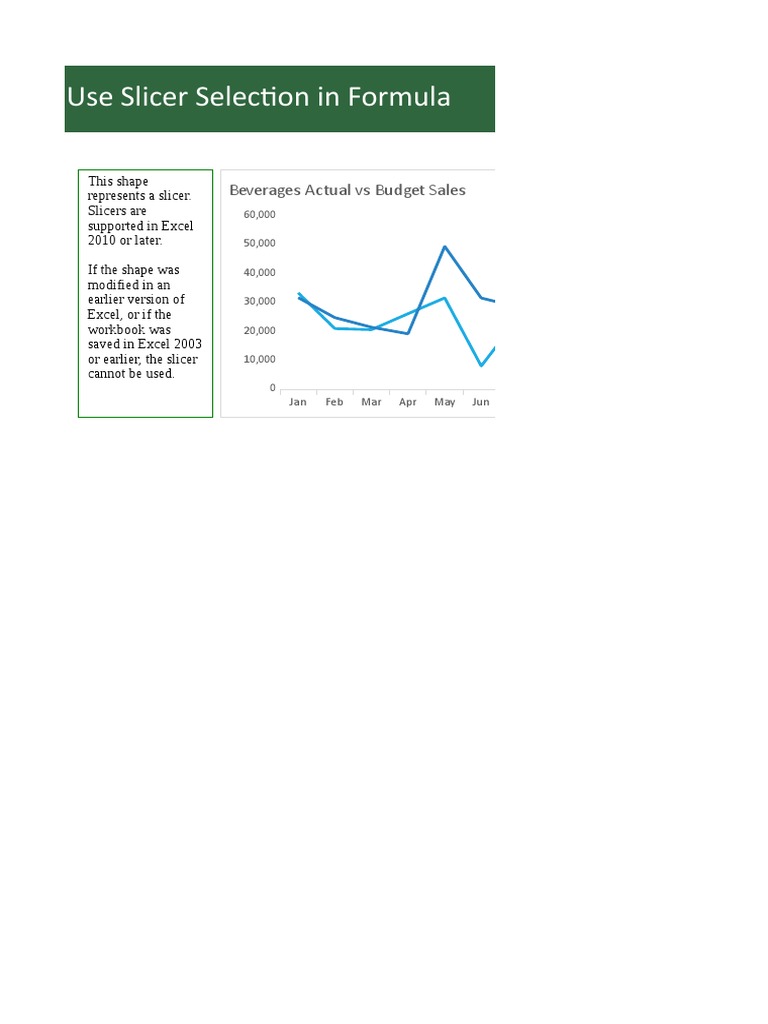 Excel Slicer Selection in Formula | PDF | Drink | Fruit Preserves