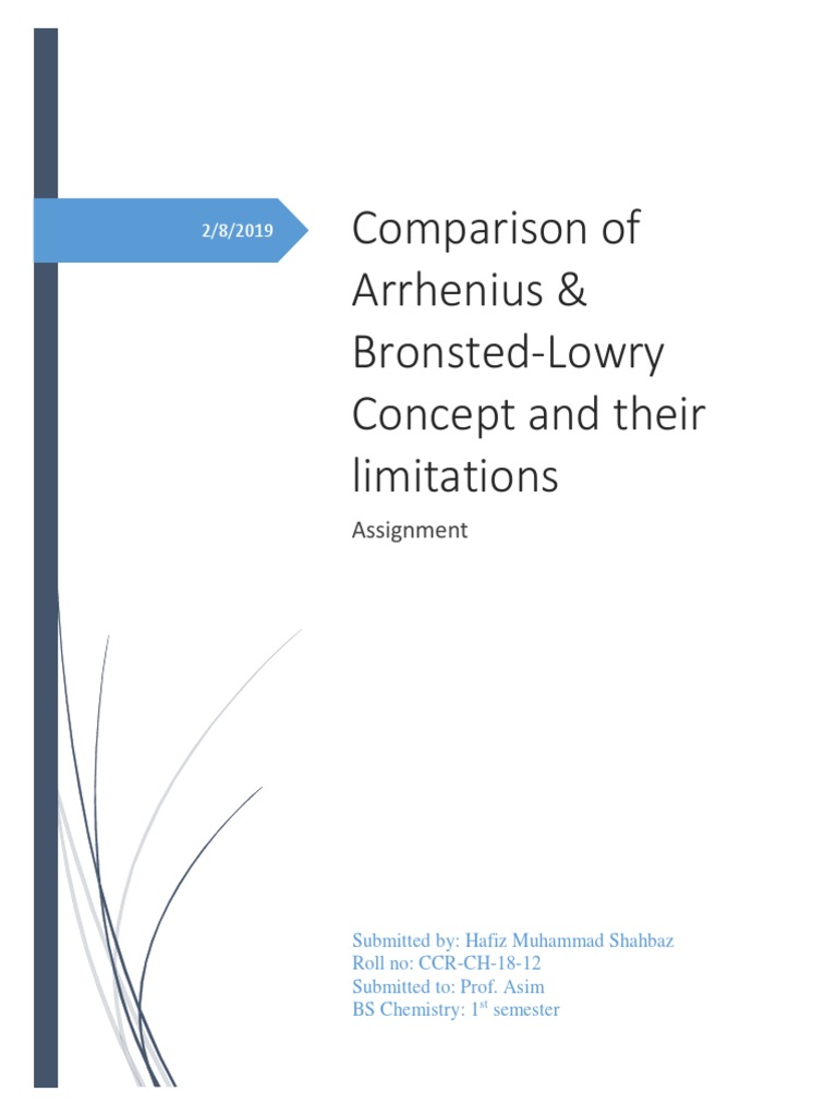 Arrhenius vs Bronsted-Lowry: Concepts & Limits | PDF | Acid | Molecules