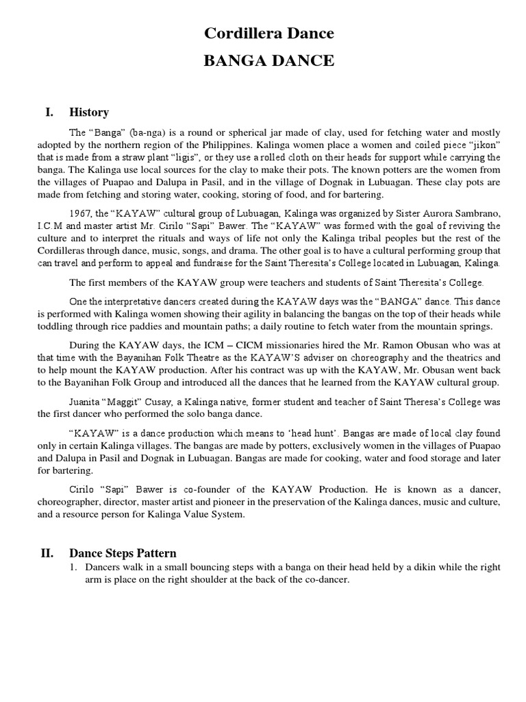 The Origins and Steps of the Traditional Kalinga Banga Dance | PDF ...