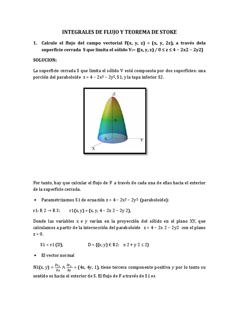 INTEGRALES DE FLUJO Y TEOREMA DE STOKE Terminado | PDF | Integral | Curva