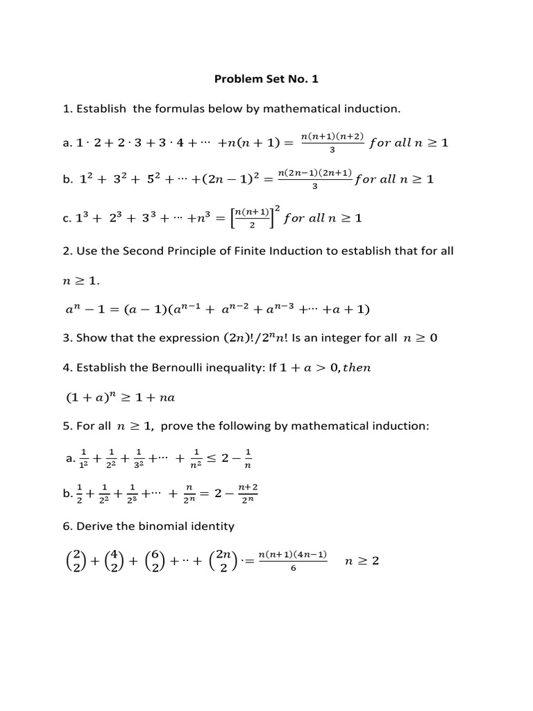 Problem Set No. 1 | PDF | Algebra | Numbers