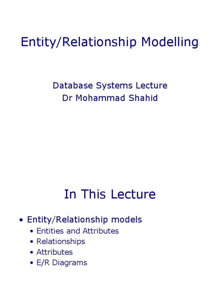 Er Class | PDF | Databases | Conceptual Model