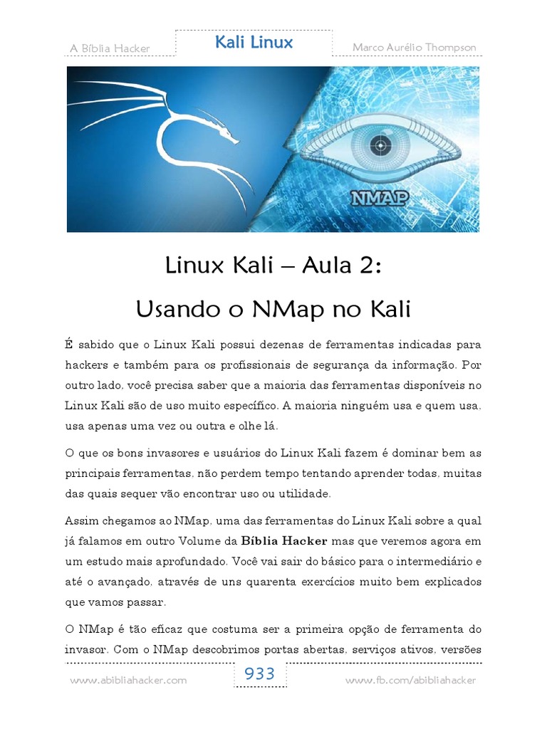 NMap No Kali Linux | PDF | Porta (rede de computadores) | Firewall (informática)