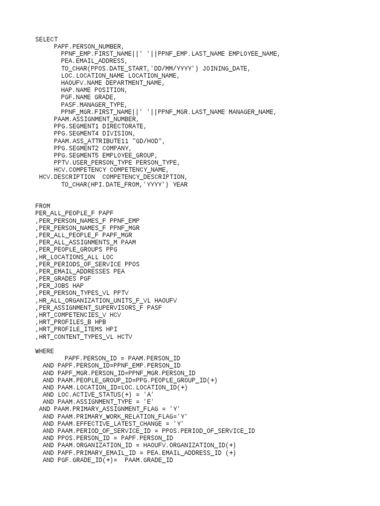 SQL For Competency | PDF | Sql | Data Management